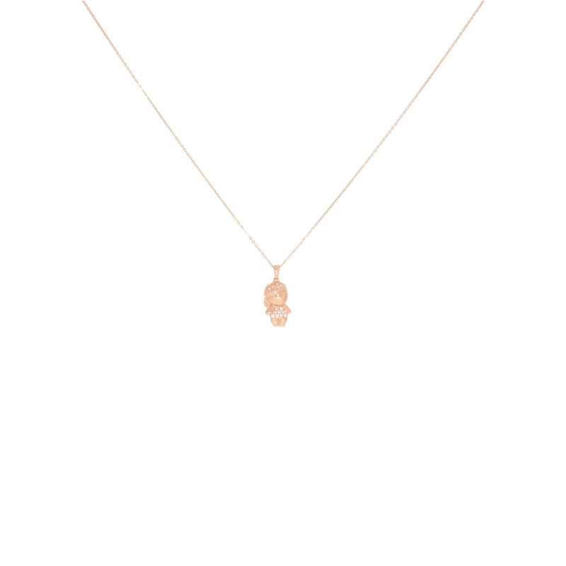 Colier, Aur Roz, 18k, cu Diamante, Cod Produs: 654968 » TezaurShop